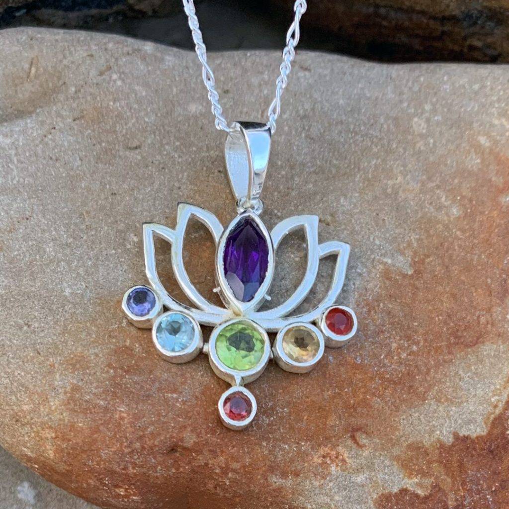 Gemstone Lotus Chakra Pendant - GLE-Good Living Essentials