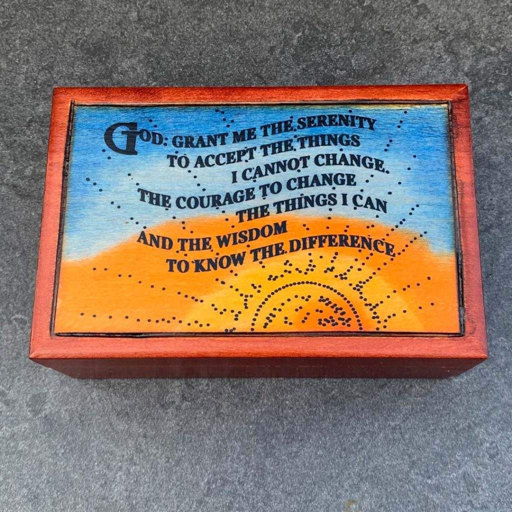 Handcrafted Serenity Prayer Box - GLE-Good Living Essentials