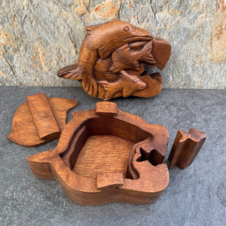 Carved Dolphin Puzzle Box - GLE-Good Living Essentials