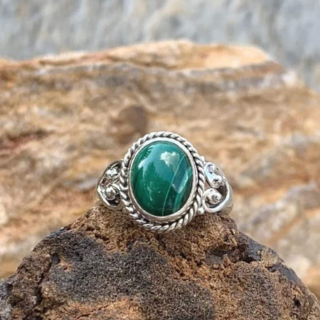 Malachite Double Hearts Ring - GLE-Good Living Essentials