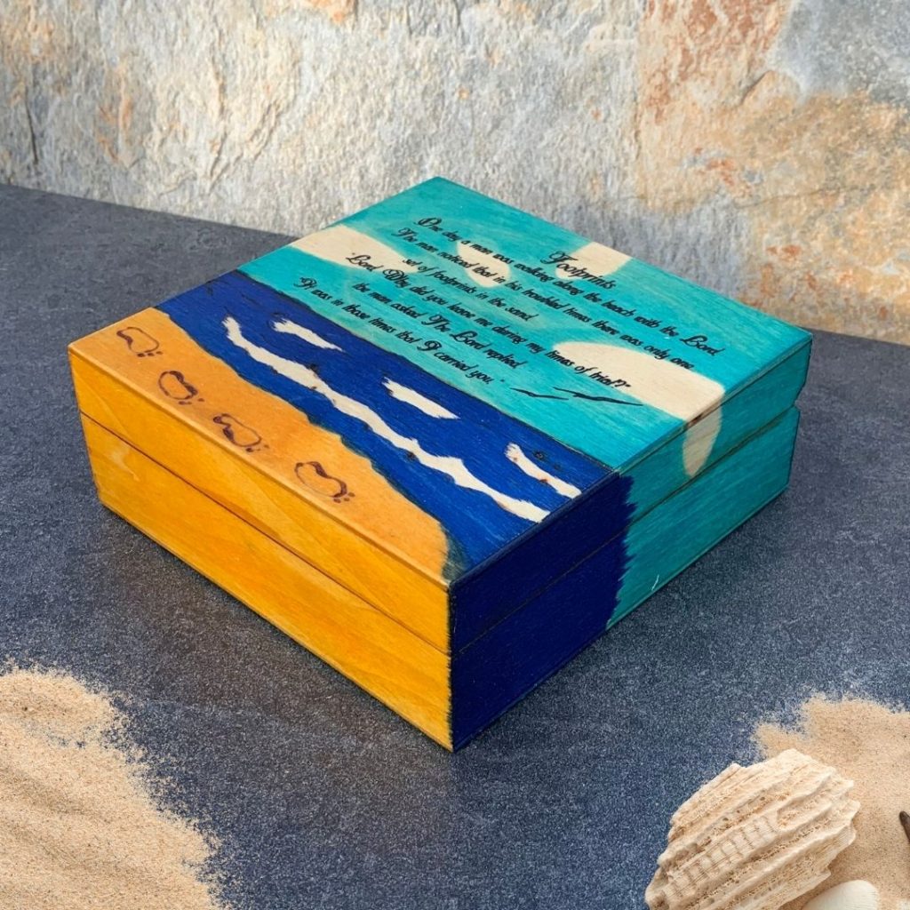 Handcrafted Footprints in Sand Box - GLE-Good Living Essentials