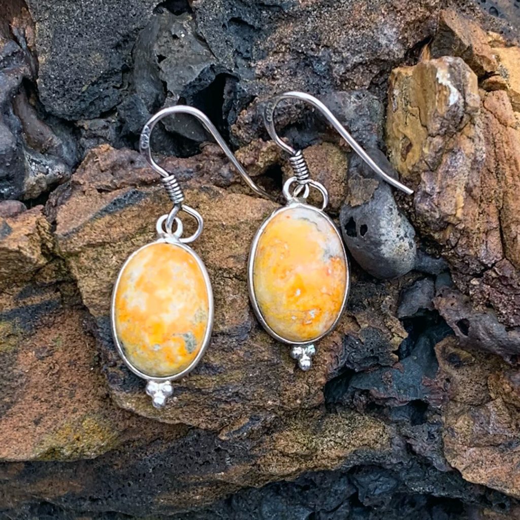 Sterling Bumblebee Jasper Earrings - GLE-Good Living Essentials