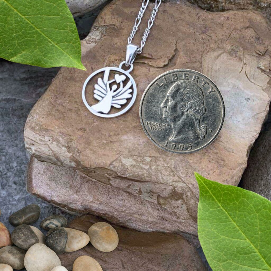 Sterling Silver Angel With Heart Pendant - GLE-Good Living Essentials