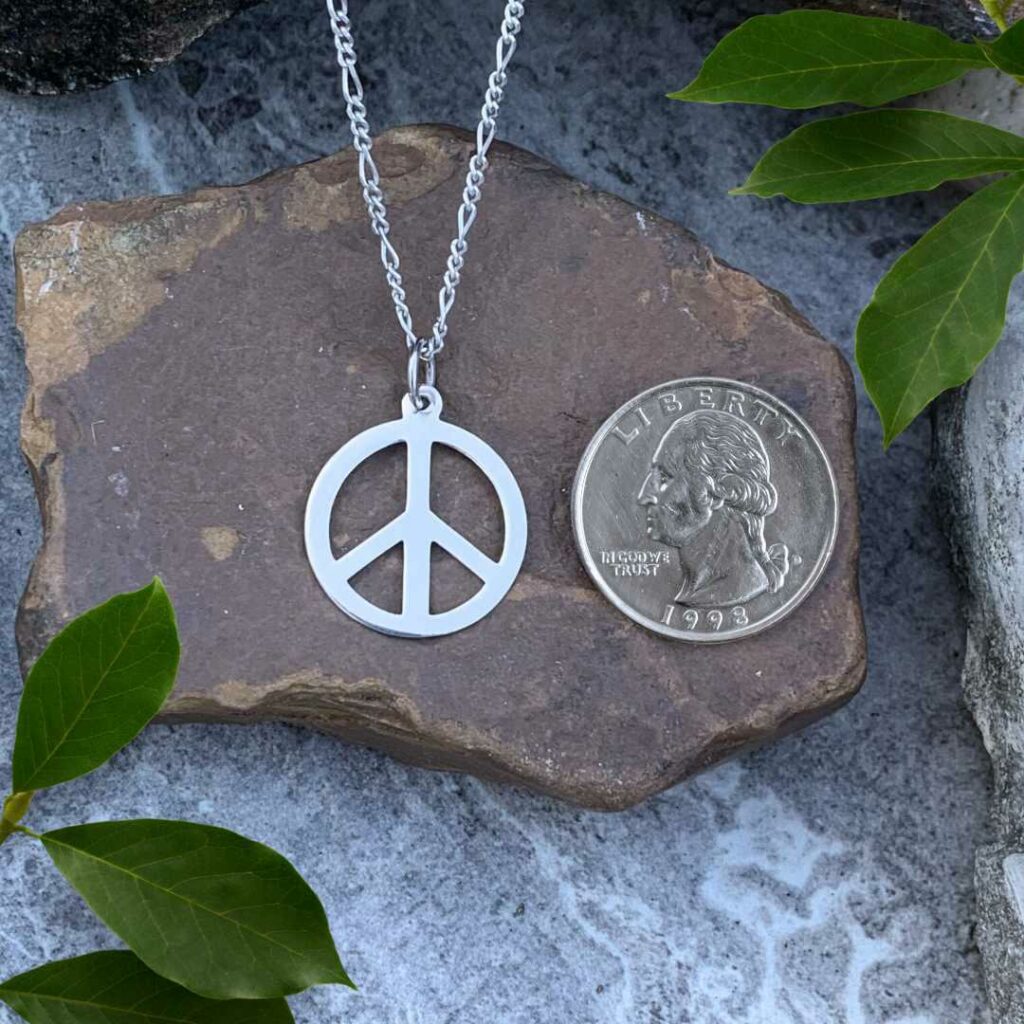 Sterling Silver Peace Sign Pendant - GLE-Good Living Essentials