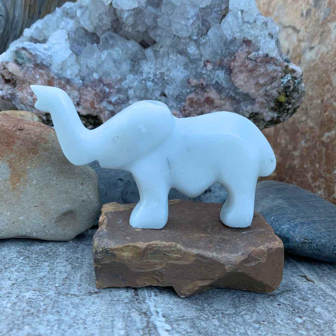 Light-Grey Moroccan Stone Elephant - GLE-Good Living Essentials