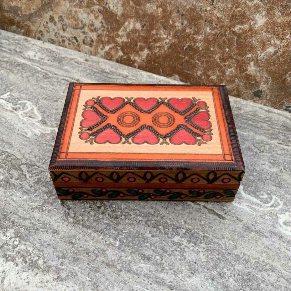 Red and Orange Hearts with Vines Keepsake Box - GLE-Good Living Essentials