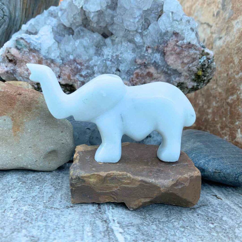 Light-Grey Moroccan Stone Elephant - GLE-Good Living Essentials