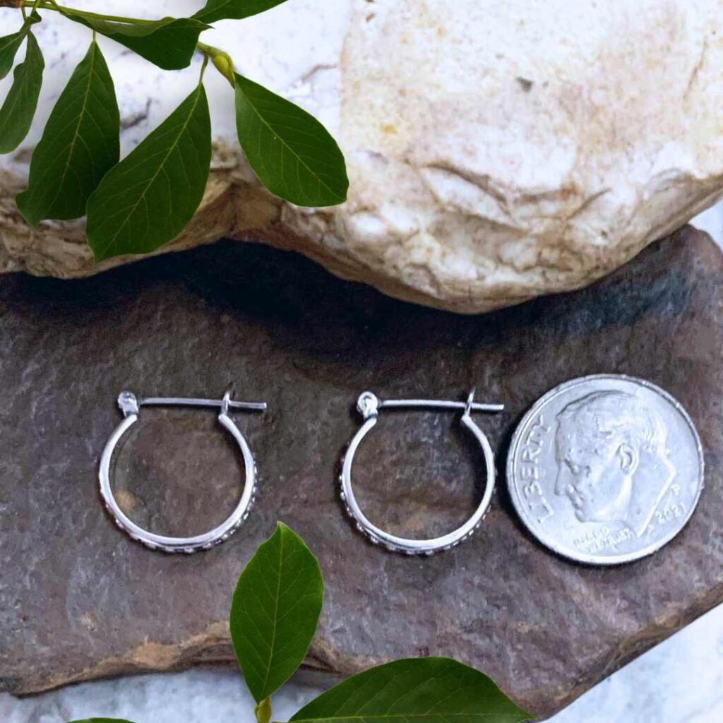 Sterling Silver Dotted Click Hoop Earrings - GLE-Good Living Essentials