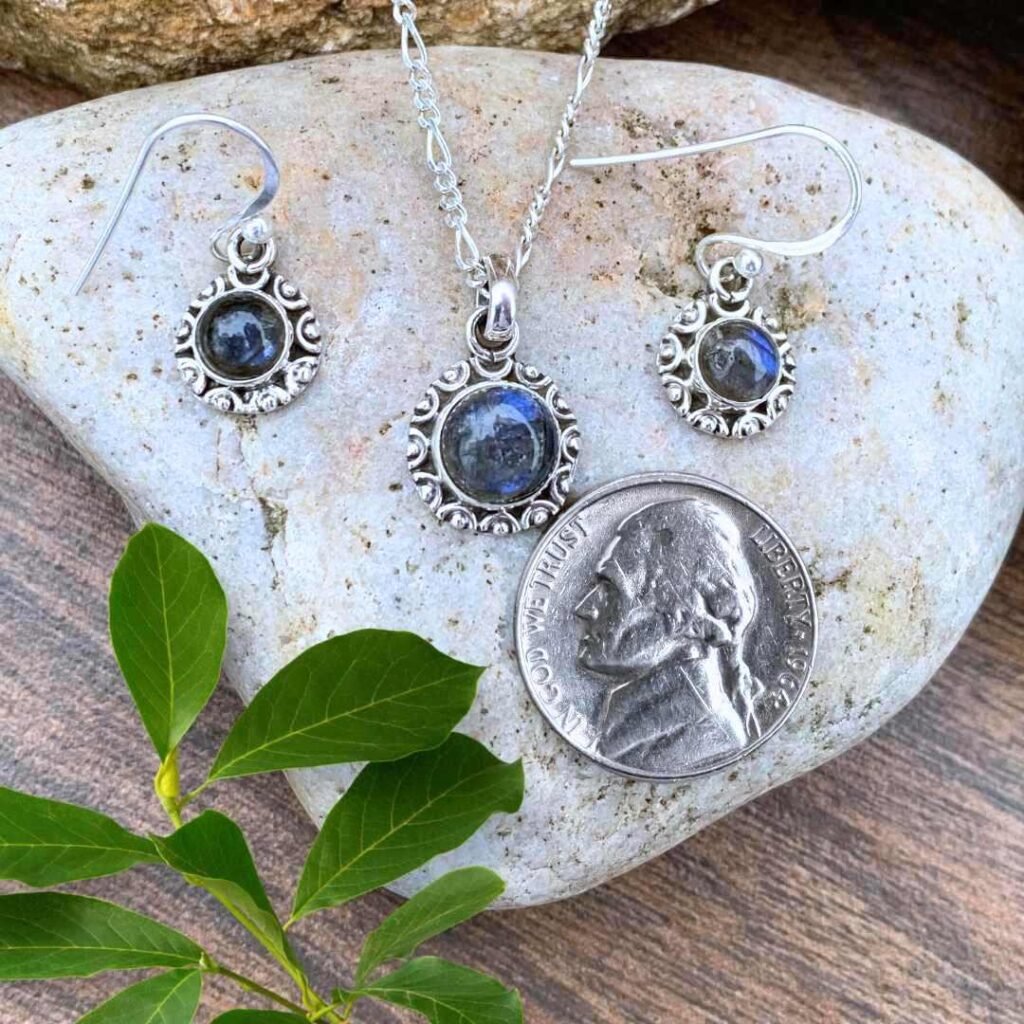 Sterling Silver and Labradorite Sunburst Jewelry Set - GLE-Good Living ...