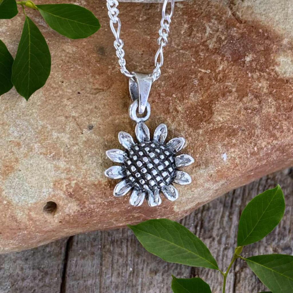 Sterling Silver Sunflower Pendant - GLE-Good Living Essentials