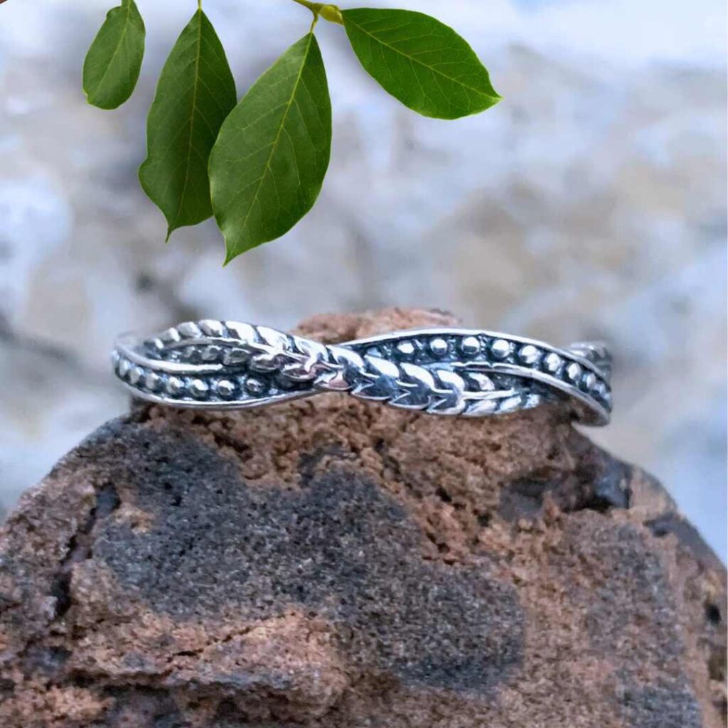 Sterling Silver Leaves and Berries Braided Ring - GLE-Good Living ...